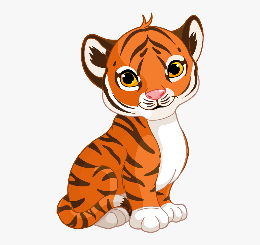 Tigres Clipart Tiger Cub - Cute Cartoon Tiger Cub, HD Png Download ...