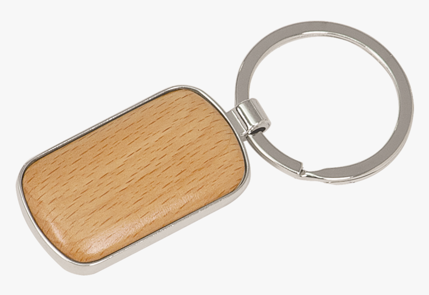 Silver & Wood Rounded Corners Rectangle Keychain - Key Chain Png ...