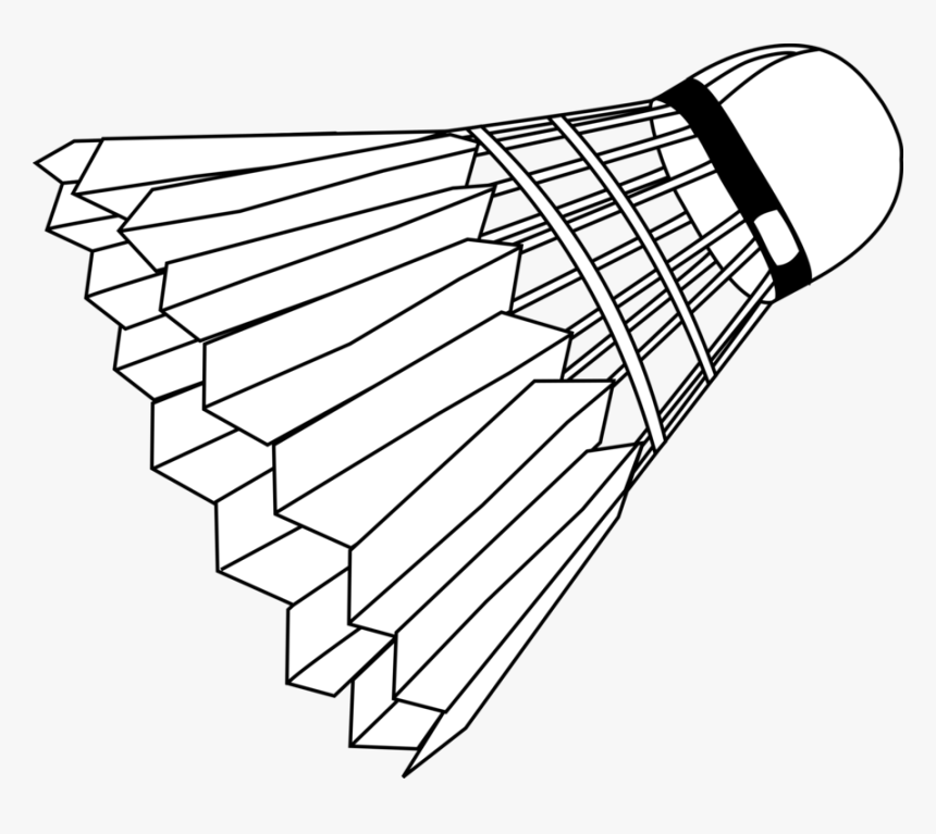 Line Art,angle,area - Shuttlecock Clipart Black And White, HD Png ...