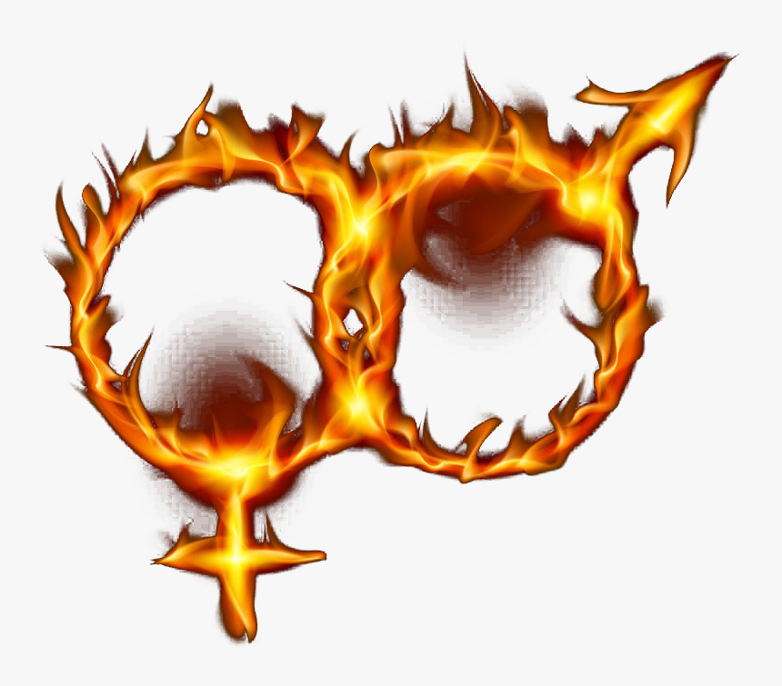 Flame Gender Symbol Fire Clip Art - Male Female Symbol Fire, HD Png ...