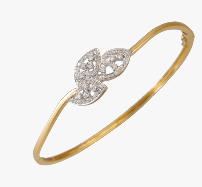18kt Yellow Gold And Diamond Bangle For Women - Diamond, HD Png ...