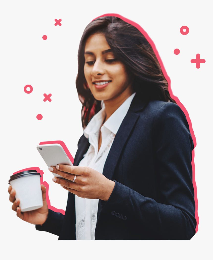 Pink With Girl On Phone - Rea Estate Women, HD Png Download ...