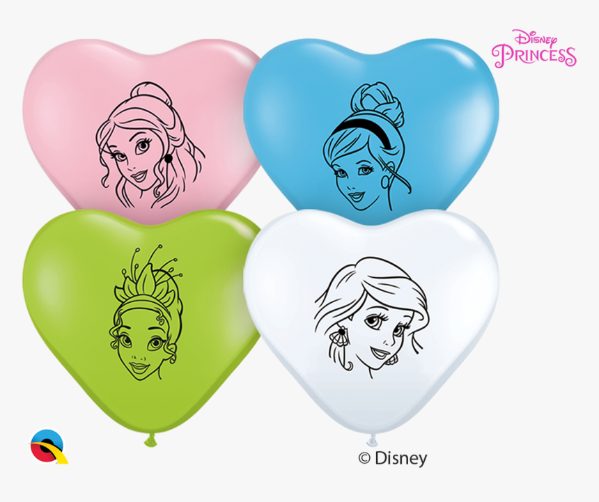 6 Q Disney Princess,heart Latex Assortment Print, HD Png Download ...