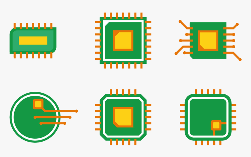 Circuit Cartoon Png - Simple Microchip, Transparent Png , Transparent ...