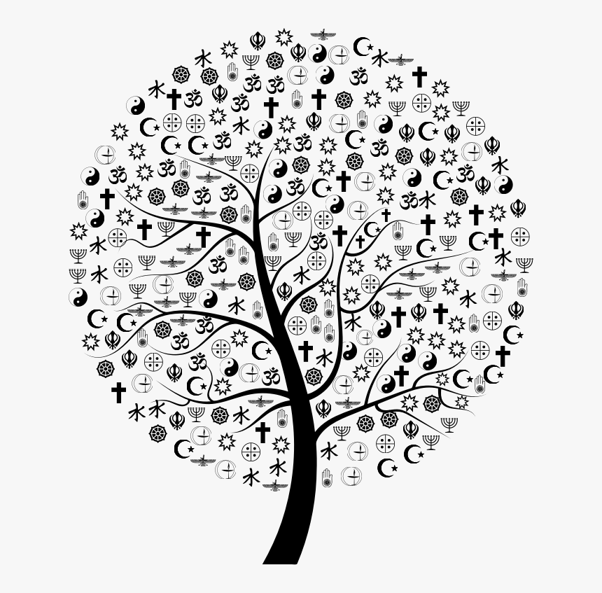 Religions Tree - Line Art, HD Png Download , Transparent Png Image ...