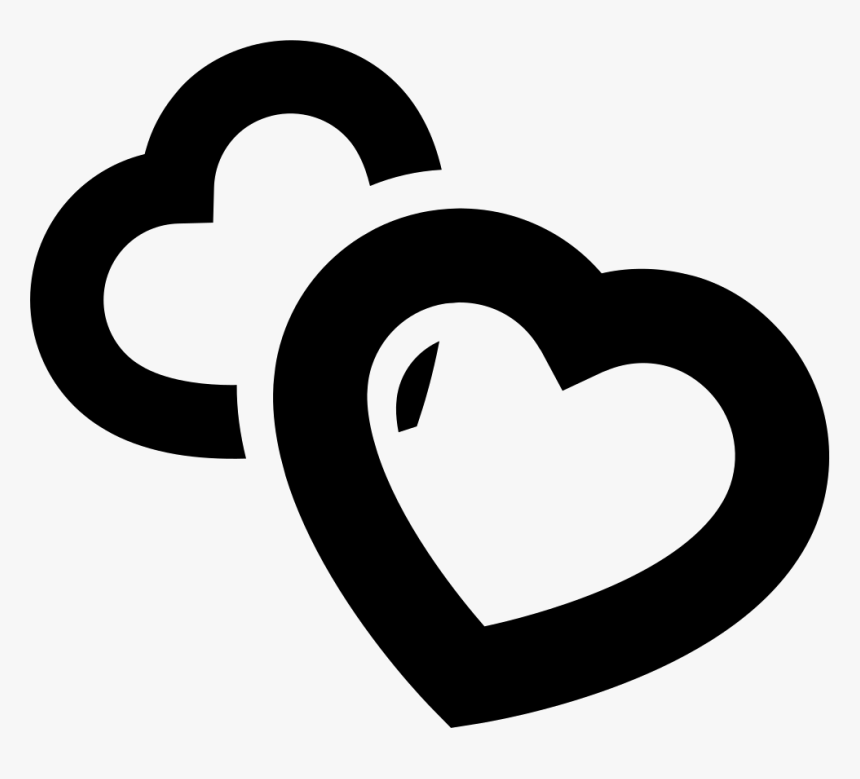 Hearts Outlines Of Gross Lines - Icono Corazones Negros Png ...