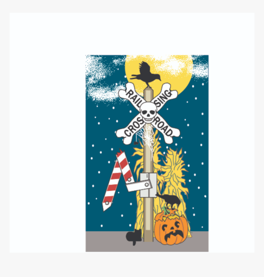 Halloween Railroad Crossing Sign, HD Png Download , Transparent Png ...