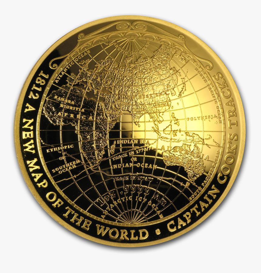 1812 A New Map Of The World Coin, HD Png Download , Transparent Png ...