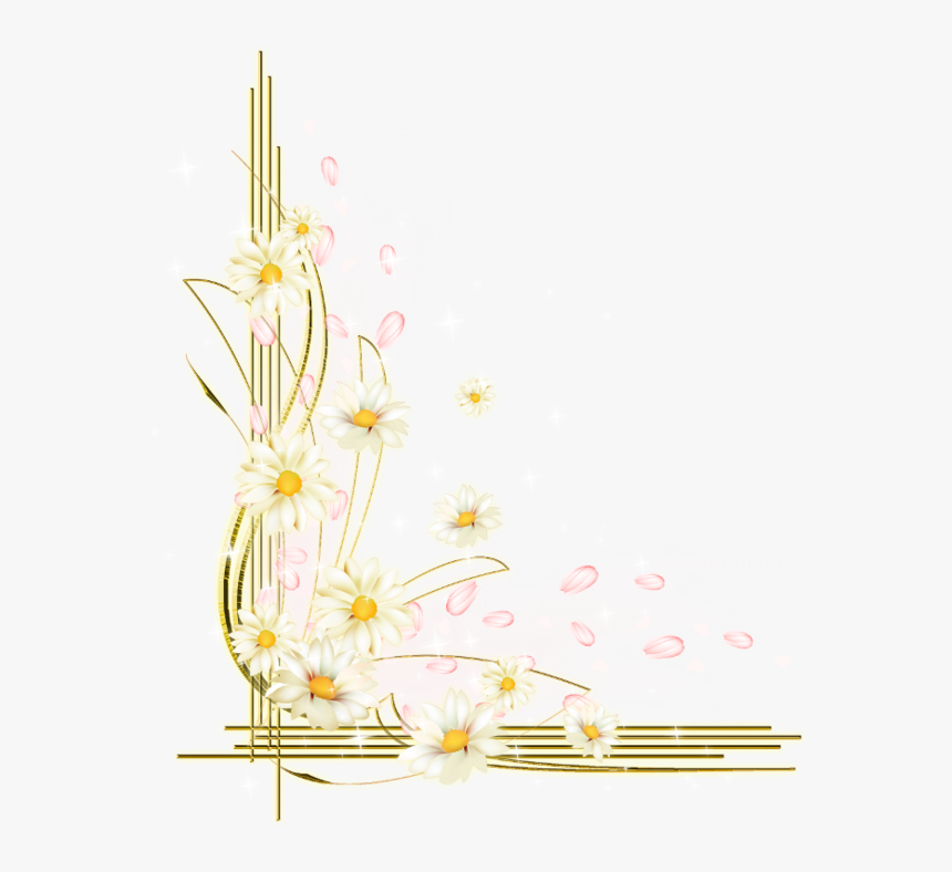 Corner Designs, Frame Clipart, Flourish, Designs To - Yellow Flower ...