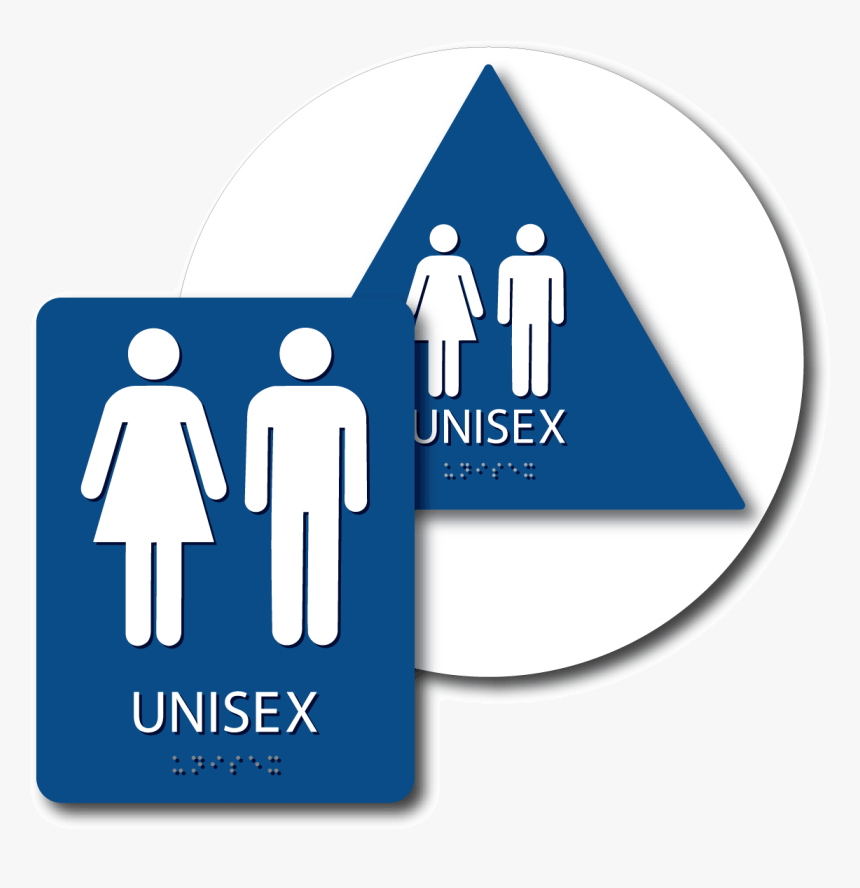 Unisex Restroom Sign Bundle, Blue - Bathroom Signs, HD Png Download ...