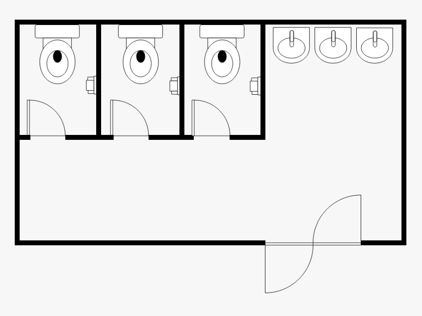 Simple Restroom - Line Art, HD Png Download , Transparent Png Image ...