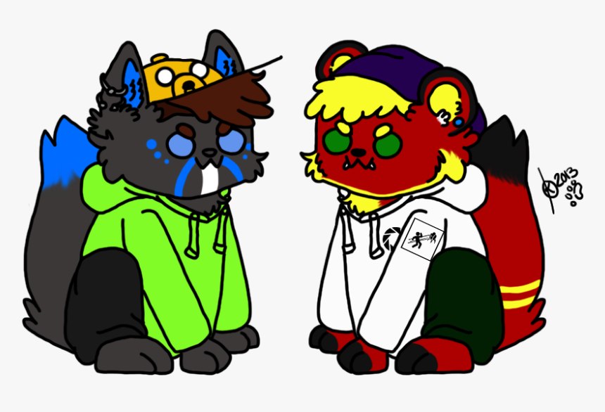 Chibi Wolf And Weasel - Cartoon, HD Png Download , Transparent Png ...