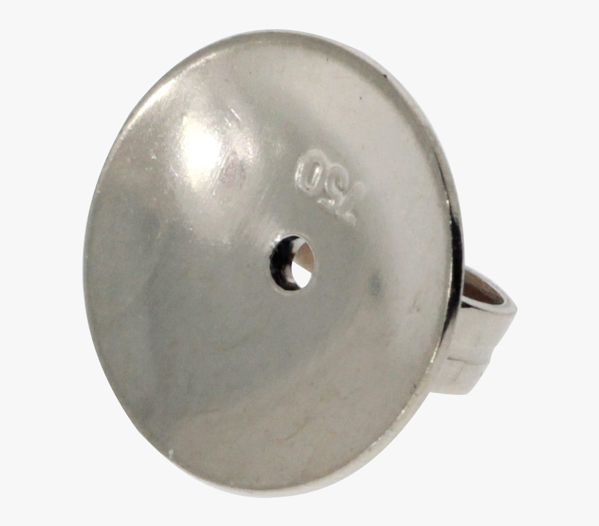 Ear Nut With Curved Plate 750/- White Gold - Circle, HD Png Download ...