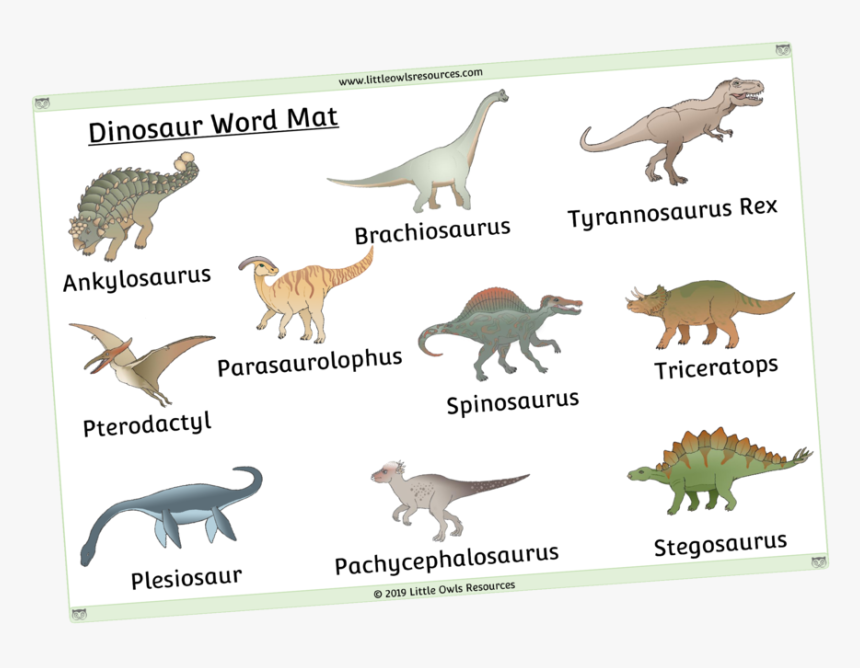 Dinosaur Word Mat Cover, HD Png Download , Transparent Png Image - PNGitem