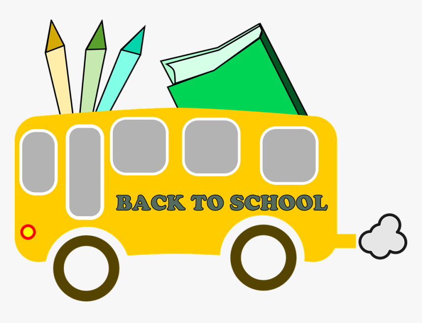 Back To School, Bus, Back, School, Crayons, Book - Back To School Clip ...