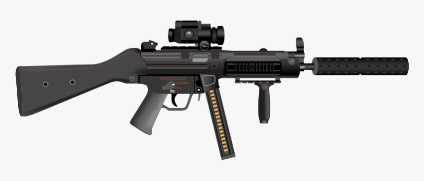 Firearm Submachine Gun Weapon Heckler & Koch Mp5 - Vector Submachine ...