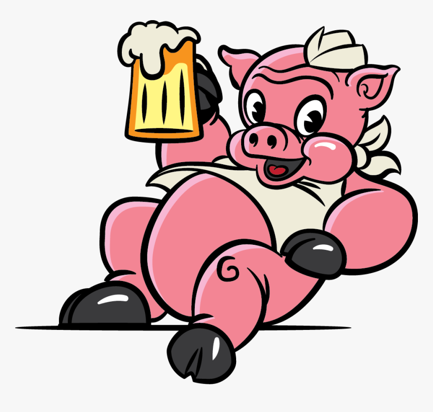Bbq Pig Png - Cartoon Pig Drinking Beer, Transparent Png , Transparent ...