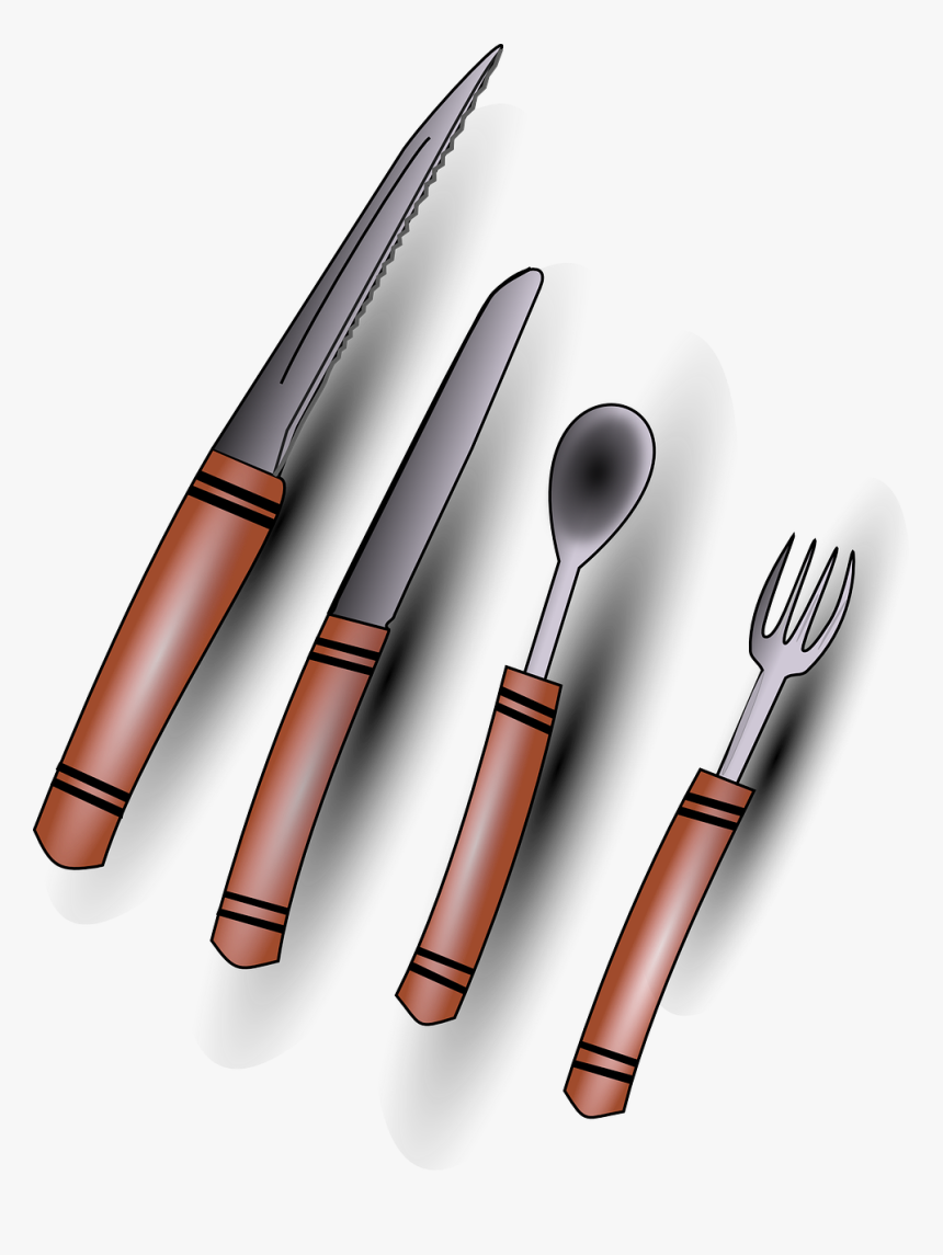 Cartoon Silverware, HD Png Download , Transparent Png Image - PNGitem