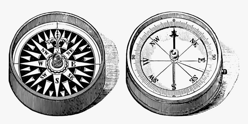Wheel,spoke,tire - Vintage Compass Illustration, HD Png Download ...