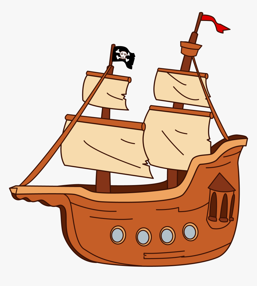 Pirate Ship Vector - Cartoon Ship Transparent Background, HD Png ...