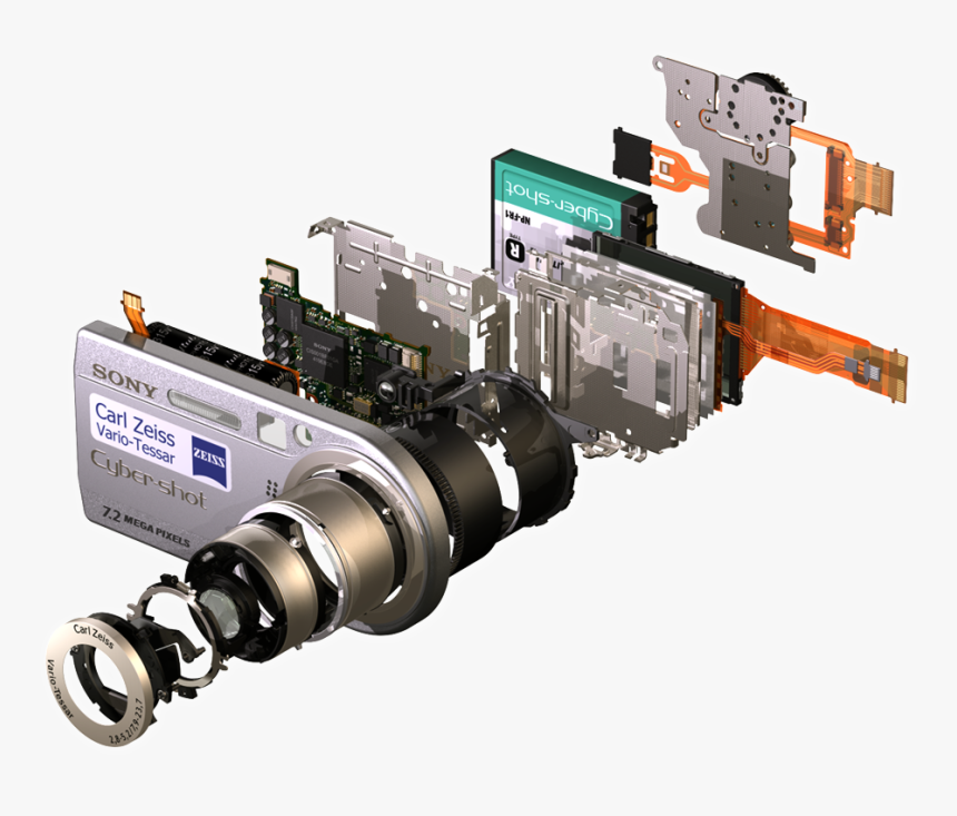 Exploded View Of Sony Camera, HD Png Download , Transparent Png Image ...