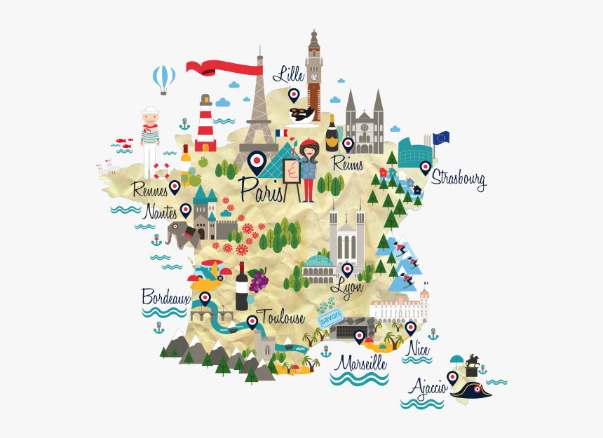Fun Map Of France, HD Png Download , Transparent Png Image - PNGitem