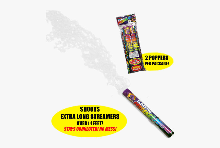 Floating Streamer White Fireworks Popper - Floating Streamer, HD Png ...
