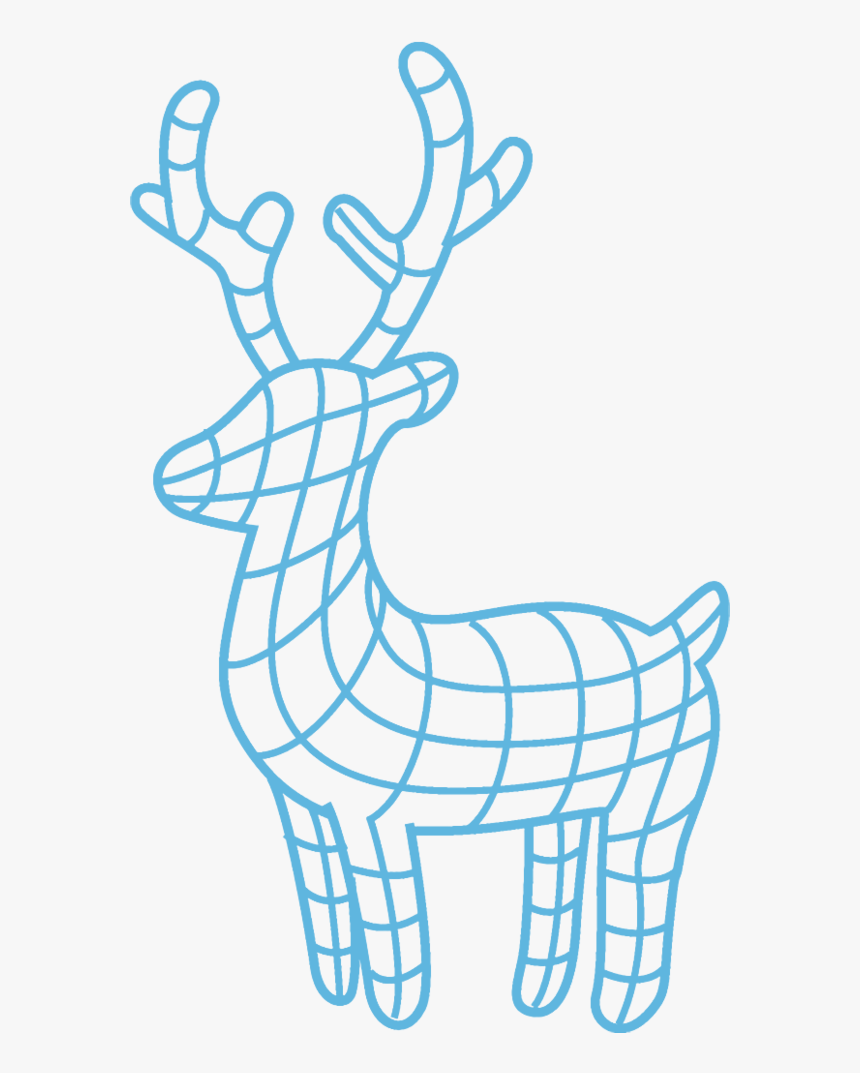 Transparent Christmas Line Art Line Design For Reindeer, HD Png ...