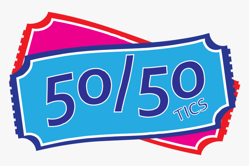 50/50 Draw Clipart - 50 50 Ticket Sign, HD Png Download , Transparent ...