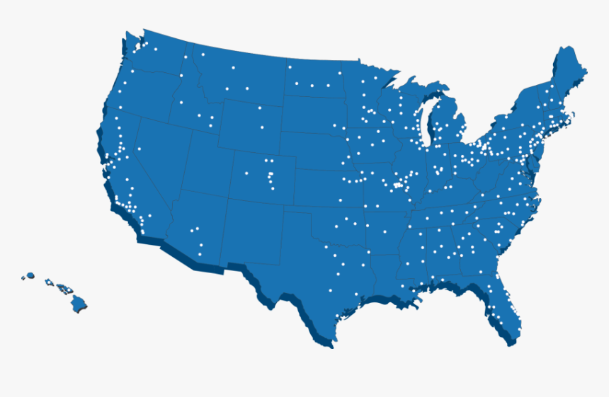 Branch Locations Map - Outline Of Us No Background, HD Png Download ...