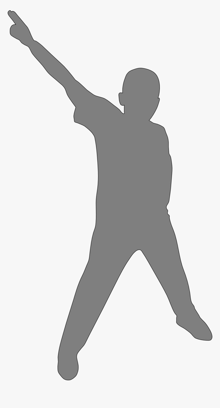 Man Pointing Finger Upward - Boy Dancing Silhouette, HD Png Download ...