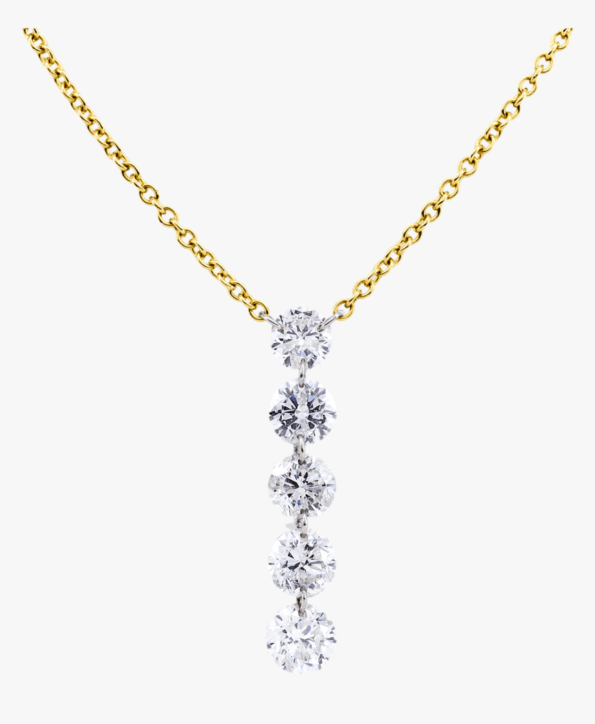 Dancing Diamond 18k Gold Necklace - Pendant, HD Png Download ...