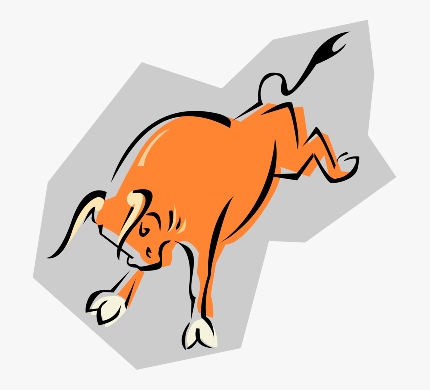 Vector Illustration Of Angry Bull Kicks Its Hind Legs, HD Png Download ...