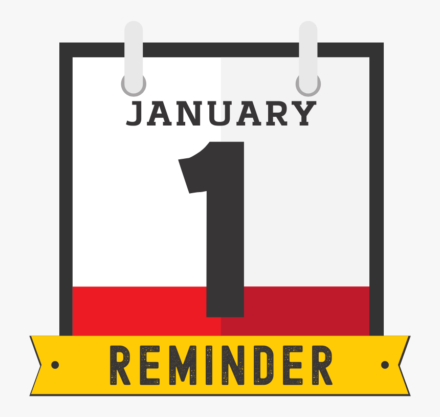 January 1, 2020 Red And White Calendar Reminder Icon, HD Png Download ...
