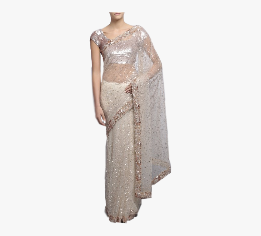 Ivory Colour Saree, HD Png Download , Transparent Png Image - PNGitem