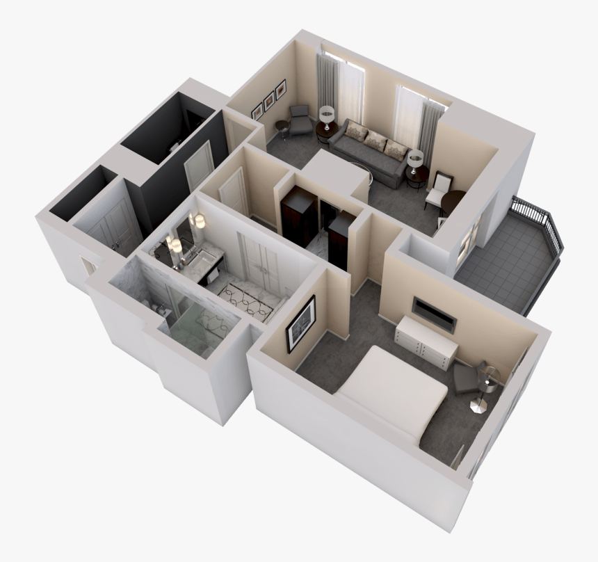 Deluxe One-bedroom Suite - Floor Plan, HD Png Download , Transparent ...