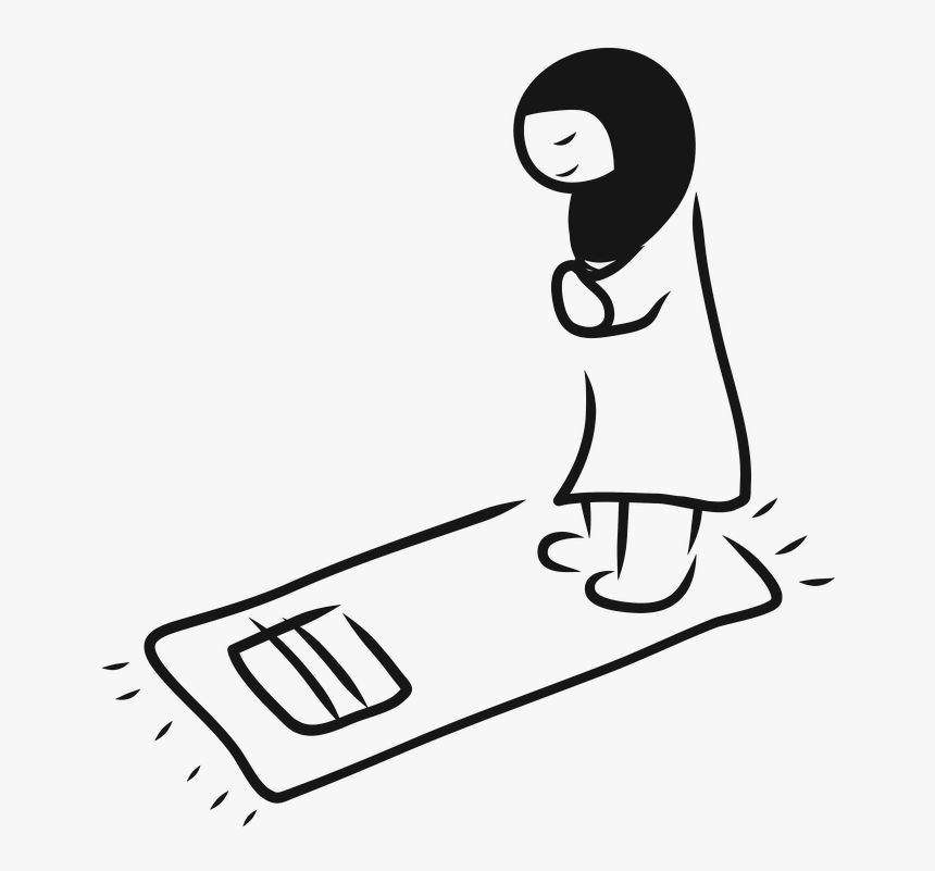 Muslim Praying Drawing Easy, HD Png Download , Transparent Png Image ...
