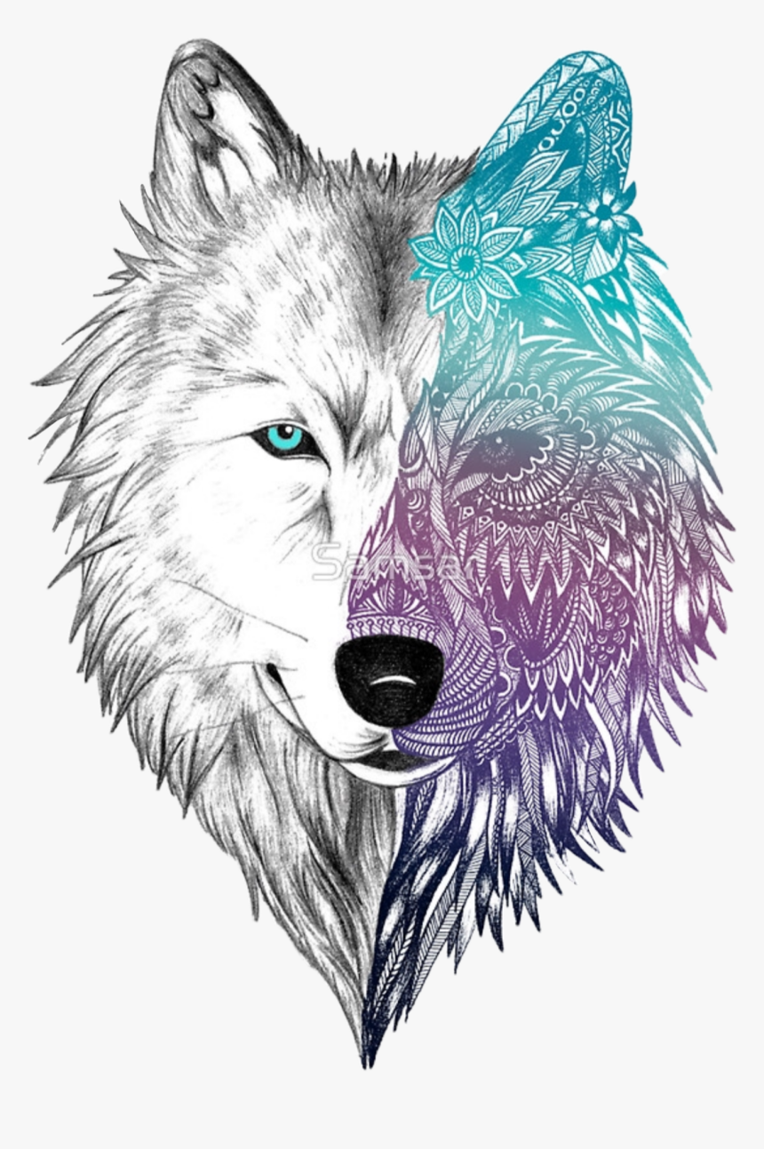 Wolf Mandala Draw, HD Png Download , Transparent Png Image - PNGitem