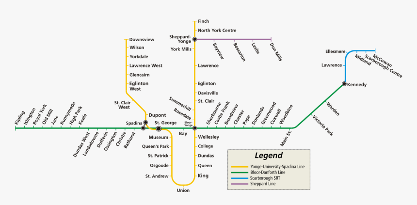 Toronto Subway Map, HD Png Download , Transparent Png Image - PNGitem