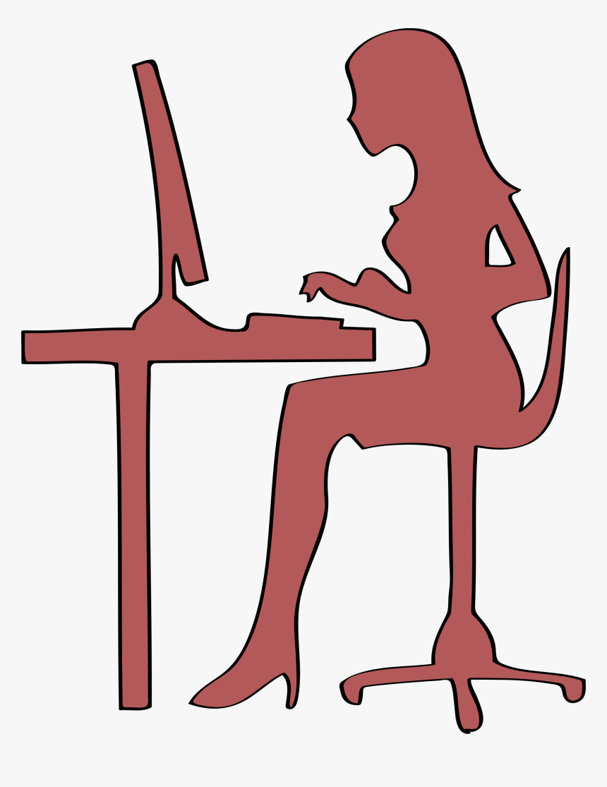 Woman Computer Silhouette Png, Transparent Png , Transparent Png Image ...