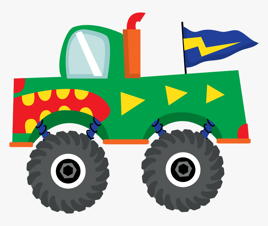 Carros Monstros Desenhos - Monster Truck 2nd Birthday Party, HD Png ...