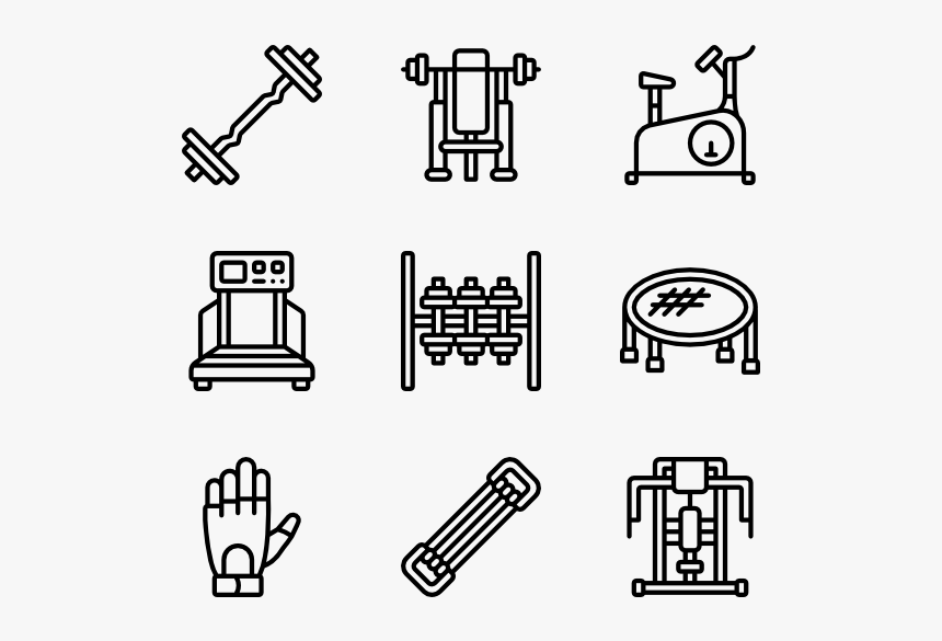 Gym Equipment - Line Art, HD Png Download , Transparent Png Image - PNGitem