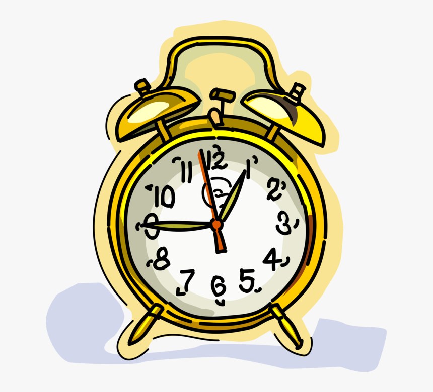 Vector Illustration Of Alarm Clock Ringing Its Morning - Clock Clip Art ...