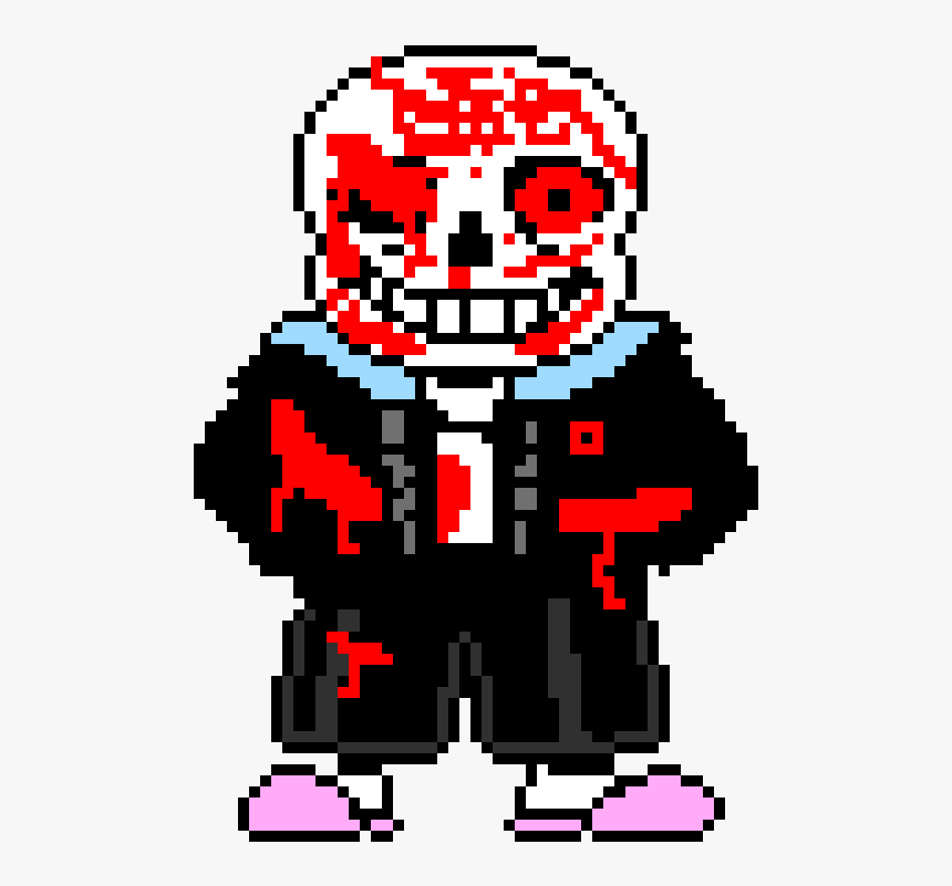 Murder Time Sans - Red Sans Pixel Art, HD Png Download , Transparent ...