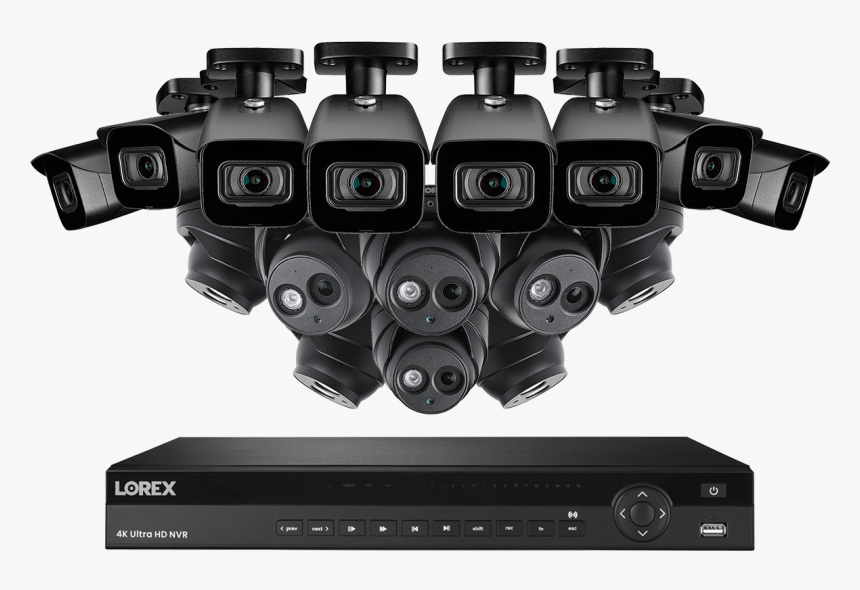 4k Ultra Hd Ip Nvr System With 16 Outdoor 4k 8mp Ip - Camera, HD Png ...