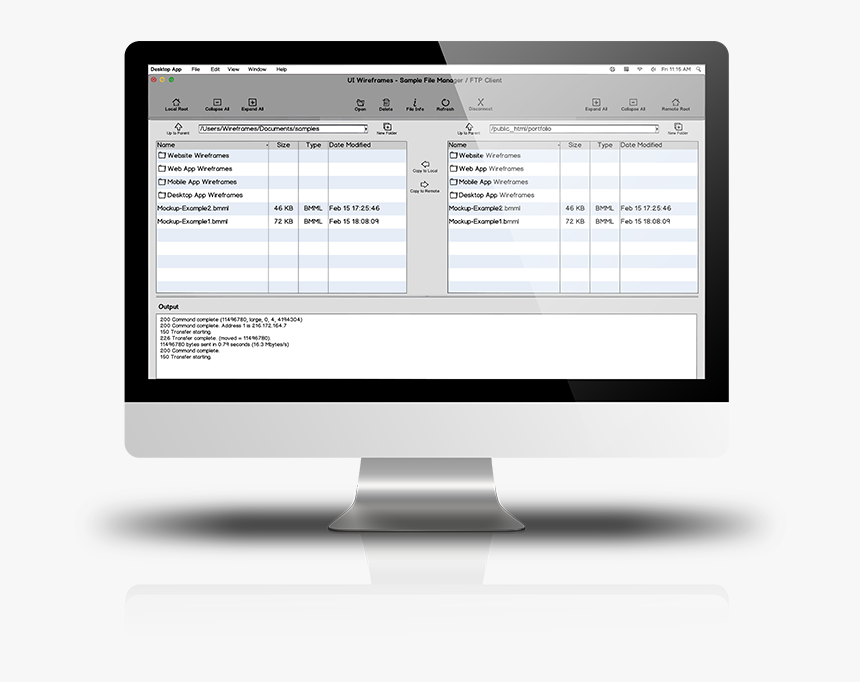 Desktop App Wireframe Example Graphic - Web Design, HD Png Download ...