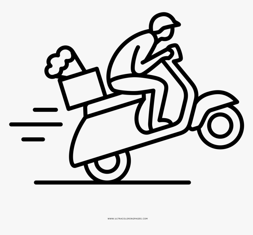 Delivery Man Coloring Page - Restaurant Invitation, HD Png Download ...