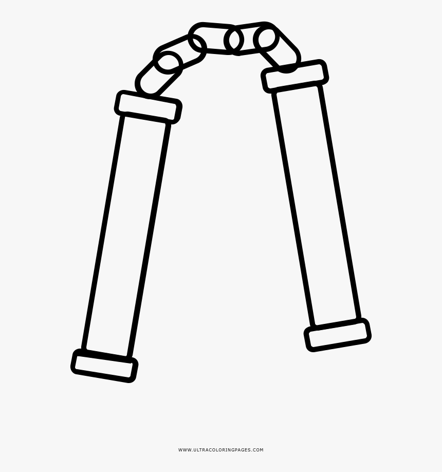 Nunchuck Coloring Page - Nunchucks Coloring Pages, HD Png Download ...