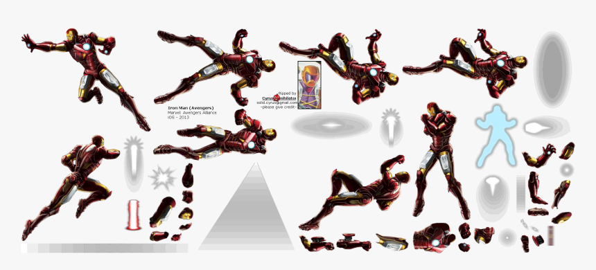 Click To View Full Size - Iron Man Sprite Sheet Fly, HD Png Download ...