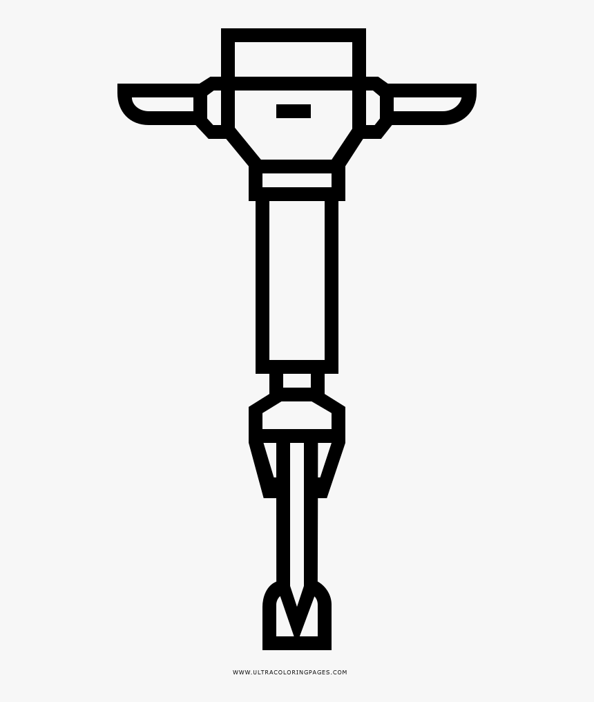 Jackhammer Coloring Page - Drawing, HD Png Download , Transparent Png ...